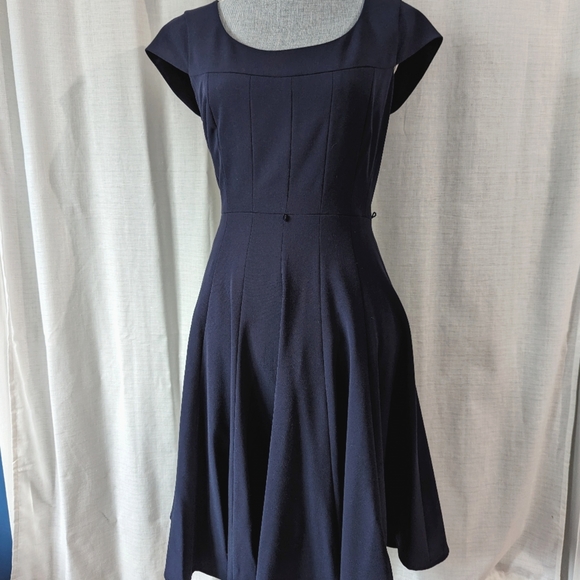 Calvin Klein Dresses Calvin Klein Navy Fit Flare Dress Poshmark